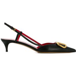 Valentino Garavani Hohe Schuhe - "Vlogo Signature" Slingback Pumps Black - Gr. 35,5 (EU) - in Schwarz - f&uuml;r Damen