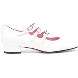 Carel Paris Hohe Schuhe - Mary Jane Pumps "Ariana" In White Patent Leather - Gr. 39 (EU) - in Wei&szlig; - f&uuml;r Damen