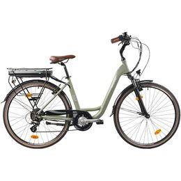 Llobe »City E-Bike 28" County grün« Shimano Altus Schaltwerk Kettenschaltung Heckmotor 250 W Pedelec, Elektrofahrrad für Damen und Herren grün+schwarz