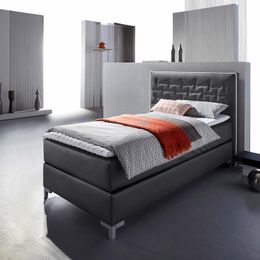 Home Affaire Boxspringbett &raquo;Coos&laquo; mit besonderer Steppung im Kopfteil, 3 Matratzenarten, 2 H&auml;rtegrade schwarz Bezug Topper 100% Polyester;Kunstleder