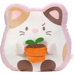 Nici Kuscheltier &raquo;mymochi, Katze Angy mit Blumentopf 35x33x12 cm&laquo; wei&szlig;