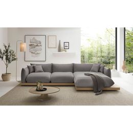 OTTO home Ecksofa &raquo;Kalix L-Form, 323 cm - OTTO. Verl&auml;ssliche Qualit&auml;t.&laquo; Designsofa, auf Holzplateau, Strukturstoff, hoher Sitzkomfort grau