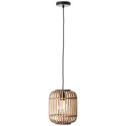 Brilliant Pendelleuchte »Woodrow« E27 1 Stk. Bambus Lampe im Boho Stil, 130 x 21 cm, E27 hellbraun