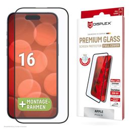 Displex Displayschutzglas »Premium Glass Full Cover« für Apple iPhone 16 1 Stk. tlg. Displayschutzfolie, Schutzfolie, Bildschirmschutz, kratz- &...