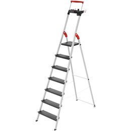 Hailo Stehleiter &raquo;L100 TopLine&laquo; Alu-Sicherheits-Stehleiter 7 Stufen aluminiumfarben/schwarz B/H/L: 53 cm x 234 cm x 17 cm