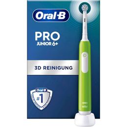 Oral-B Elektrische Zahnb&uuml;rste &raquo;Pro Junior&laquo; 1 Stk. Aufsteckb&uuml;rsten Drucksensor gr&uuml;n Zahn&auml;rzte empfehlen: B&uuml;rstenkopf alle 3 Monate wechseln f&uuml;r 100%...