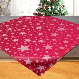 Delindo Lifestyle Mitteldecke &raquo;Christsterne&laquo; Jacquard mit Lurexsternen rot Metall, Polyester