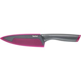 Tefal Kochmesser &raquo;Fresh Kitchen&laquo; 15 cm, Klingen aus rostfreiem Stahl, Titan-Versiegelung, Klingenschutz Grau/Pink