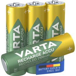 Varta Akku &raquo;wiederaufladbare Akkus&laquo; Mignon 2.100 mAh 1,2 Varta Recharge Accu Recycled wiederaufladbar gr&uuml;n Set enth&auml;lt: Varta Recharge Akku Recycled 