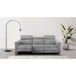 Home Affaire 3-Sitzer &raquo;LUND Cord, B. 222cm, manuelle/elektrische Relaxfunktion in 2 Sitzen,&laquo; USB-C bei elektrischer Ausf&uuml;hrung, Kopfteilverstellung 
