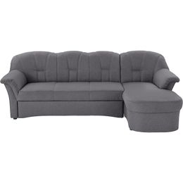 DOMO collection Ecksofa &raquo;Papenburg, zeitlose R&uuml;ckensteppung, elegante Formensprache, L-Form&laquo; in gro&szlig;er Farbvielfalt, wahlweise mit Bettfunktion grau