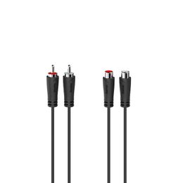 Hama Audio-Kabel &raquo;Audio Verl&auml;ngerungskabel, 2 Cinch Stecker, 2 Cinch Kupplungen 5m&laquo; Cinch Cinch 50 cm schwarz