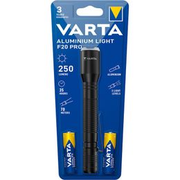 Varta Taschenlampe &raquo;Aluminium Light F20 Pro&laquo; 1 Stk. tlg. schwarz Aluminium, Polycarbonat, Silikon Mechanischer Schalter hinten