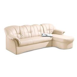 DOMO collection Ecksofa &raquo;Papenburg, zeitlose R&uuml;ckensteppung, elegante Formensprache, L-Form&laquo; in gro&szlig;er Farbvielfalt, wahlweise mit Bettfunktion creme