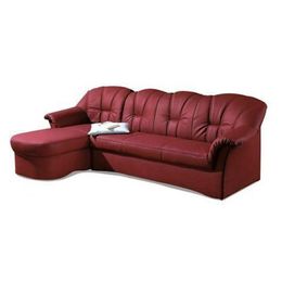 DOMO collection Ecksofa »Papenburg, zeitlose Rückensteppung, elegante Formensprache, L-Form« in großer Farbvielfalt, wahlweise mit Bettfunktion rot