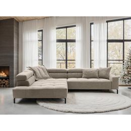Home Affaire Ecksofa &raquo;Claya, L-Form, incl. Kopfteilverstellung, Breite 311 cm&laquo; mit elektrischem Sitzvorzug im Hauptelement beige 95% Polyester, 5% 