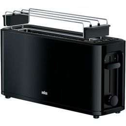 Braun Toaster »PurEase HT 3110 BK - 1 Langschlitz, 7 Stufen, Auftau- Aufwärmfunktion« 1 langer Schlitz für 2 Scheiben 1000 W 1.000 W, Kunststoff,...