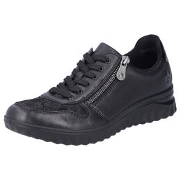 Rieker Sneaker, Freizeitschuh, Halbschuh, Schn&uuml;rschuh mit loser Soft-Einlage schwarz 42 42 Sneaker mit seitlichem Rei&szlig;verschluss