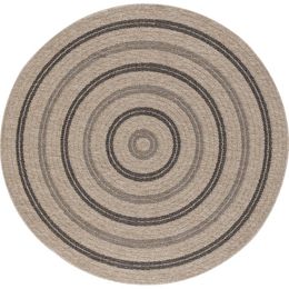LIVABLISS Teppich &raquo;RYE&laquo; rund 8 mm H&ouml;he Teppich In- /Outdoor Boho Jute-Optik, Balkon, Terrasse, Garten, Rund natur Obermaterial: 100% Polypropylen &Oslash;...