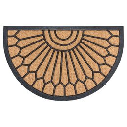 Hanse Home Fu&szlig;matte &raquo;Mix Mats Gummi-Kokos Halbrund Geometric Ornament, T&uuml;rmatte&laquo; halbrund 15 mm H&ouml;he Kokos, Gummi, Schmutzfangmatte, Outdoor, 