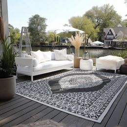 ELLE DECORATION Teppich &raquo;Meekly Wendeteppich&laquo; rechteckig 5 mm H&ouml;he Flachgewebe, In-& Outdoor, Modern, beidseitig, Balkon, Wohnzimmer schwarz 