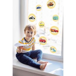 Komar Fensterbild &raquo;Cars Ka-Chow Bubbles - Gr&ouml;&szlig;e 30 x 30 cm, 2 Bogen&laquo; Fenstersticker, selbsthaftend bunt B/L: 30 cm