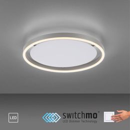 JUST LIGHT Deckenleuchte &raquo;RITUS&laquo; LED-Board 1 Stk. Warmwei&szlig; LED, dimmbar, Switchmo grau