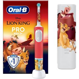Oral-B Elektrische Kinderzahnb&uuml;rste &raquo;Pro Kids K&ouml;nig der L&ouml;wen&laquo; 1 Stk. Aufsteckb&uuml;rsten inklusive Sensitiv+ Modus f&uuml;r Zahnpflege, extra weiche...
