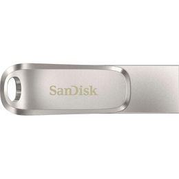Sandisk USB-Stick &raquo;Ultra Dual Drive Luxe USB Type-C 128 GB&laquo; (128GB GB USB 3.1 Lesegeschwindigkeit 150 MB/s) silber Metall Einfacher Transport als 