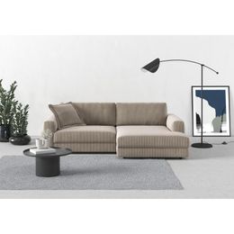 Trendmanufaktur Ecksofa »Bourbon Mega_Ecke mit tollem Sitzkomfort, Breite 250cm, L-Form« mit extra hohem Sitzkomfort, auch in Cord erhältlich beige