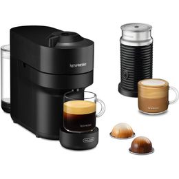 Nespresso Kapselmaschine »Vertuo Pop ENV90.BAE von DeLonghi« inkl. Aeroccino Milchaufschäumer, Willkommenspaket mit 12 Kapseln Schwarz