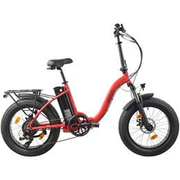 Llobe »Elektro Faltrad 20" Terrain rot« Shimano Tourney Schaltwerk Kettenschaltung Heckmotor 250 W Pedelec, Elektrofahrrad für Damen und Herren...