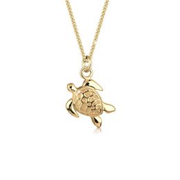 Elli Kette mit Anh&auml;nger &raquo;S&uuml;&szlig;er Anh&auml;nger Schildkr&ouml;te Schmuck Geschenk 925 Silber&laquo; Gold 45 Feine Halskette mit niedllicher Schildkr&ouml;te
