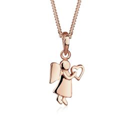 Elli Kette mit Anhänger »Engel Herz Glücksbringer Symbol Schmuck Geschenk 925 Silber« Rosegold 45 Symbolträchtige Halskette für Frauen