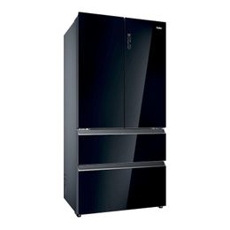 Haier K&uuml;hl-/Gefrierkombination &raquo;HFR79F19DFGB&laquo; 190 cm hoch 90, 5 cm breit Integrierter Eisw&uuml;rfelspender mit Wassertank Schwarz Weitere Ausstattung:...