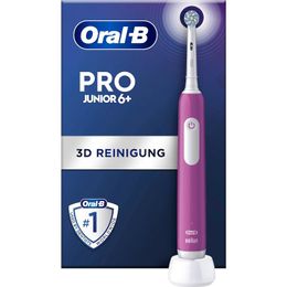 Oral-B Elektrische Zahnb&uuml;rste &raquo;Pro Junior&laquo; 1 Stk. Aufsteckb&uuml;rsten Drucksensor lila Zahn&auml;rzte empfehlen: B&uuml;rstenkopf alle 3 Monate wechseln f&uuml;r 100%...