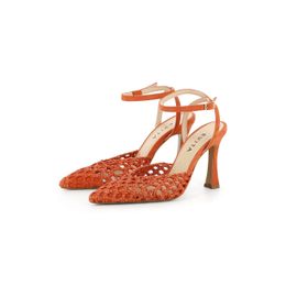 Evita PIA Women's Pumps Half-Open - Raffia Orange - 35