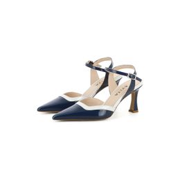 Evita PENELOPE Women's Pumps Semi-Open - Patent Leather Dark Blue/Cream - 36