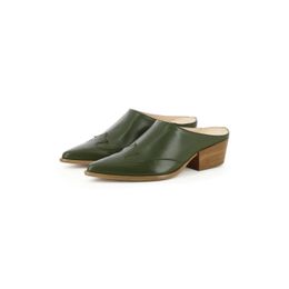 Evita GINEVRA Damen Cowboy Pantolette - Glattleder Khaki - 37
