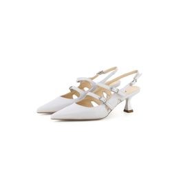 Evita PERLA Damen Sling Pumps - Glattleder Hellgrau - 40
