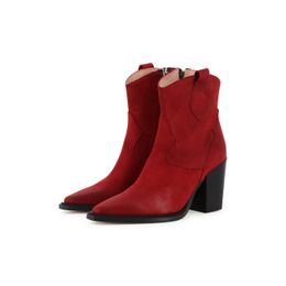 Evita GAIA women's cowboy ankle boots - nubuck leather burgundy - 36