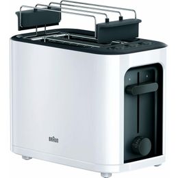 Braun Toaster &raquo;PurEase HT 3010 WH - 2 Schlitze, 7 Stufen, Auftau- Aufw&auml;rmfunktion&laquo; 2 kurze Schlitze f&uuml;r 2 Scheiben 1000 W 1.000 W, Kunststoff, Automatische 