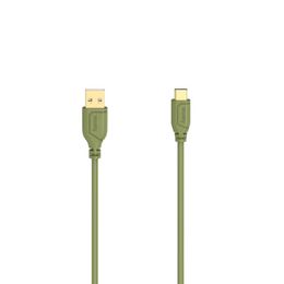 Hama USB-Kabel &raquo;USB C Kabel "Flexi-Slim", USB 2.0, 480 Mbit/s, 0,75 m&laquo; USB Typ A USB-C 75 cm gr&uuml;n Schlanker Stecker eignet sich besonders gut f&uuml;r mobile 