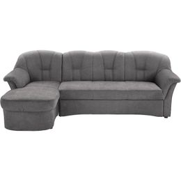DOMO collection Ecksofa &raquo;Papenburg, zeitlose R&uuml;ckensteppung, elegante Formensprache, L-Form&laquo; in gro&szlig;er Farbvielfalt, wahlweise mit Bettfunktion grau 