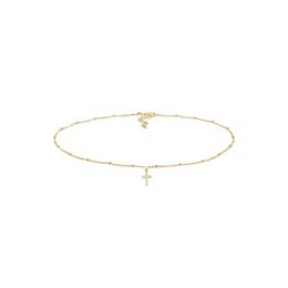 Elli Damen Collier &raquo;Choker Kugelkette Kreuz Glaube Schmuck Geschenk 925 Silber&laquo; gold