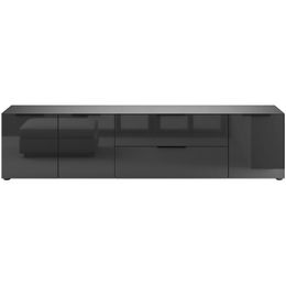 Lowboard &raquo;Lowboard mit Chrom oder Schwarz matten Metallgriffen&laquo; Glas, Metall, Sicherheitsglas ESG, Spanplatte