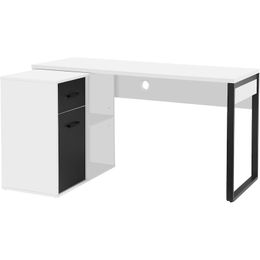 OTTO home Eckschreibtisch &raquo;Moid, Computertisch, Kabeldurchlass, mit Regalf&auml;chern,&laquo; Schublade und T&uuml;r, flexibles Regalelement, 140x82-115 cm