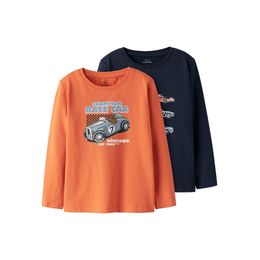name it Shirt 'NMMVUX' Jungen Gr&ouml;&szlig;e 104 marine / grau / orange / wei&szlig;