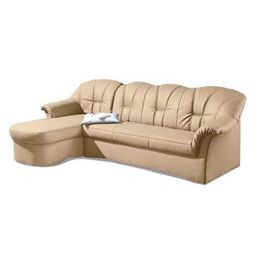 DOMO collection Ecksofa &raquo;Papenburg, zeitlose R&uuml;ckensteppung, elegante Formensprache, L-Form&laquo; in gro&szlig;er Farbvielfalt, wahlweise mit Bettfunktion natur