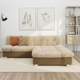 DOMO collection Ecksofa »100031 kompakte Stellmaße, komfortabel und bequem, L-Form« wahlweise mit Bettfunktion und Armteilverstellung. Breite 234...